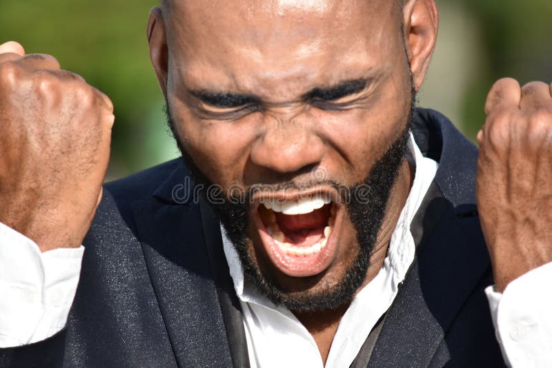 An Upset Black Male stock image. Image of handsome, depressed - 261273521