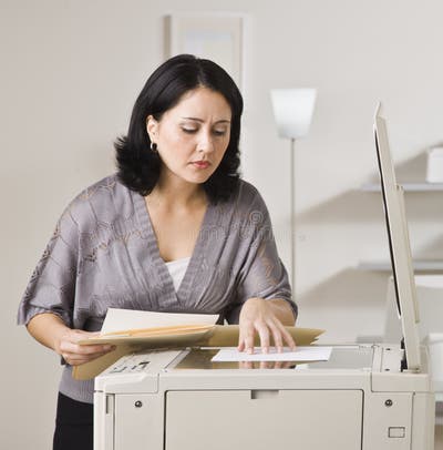 Attractive Asian Woman Making Copy. Stock Photo - Image of office ...