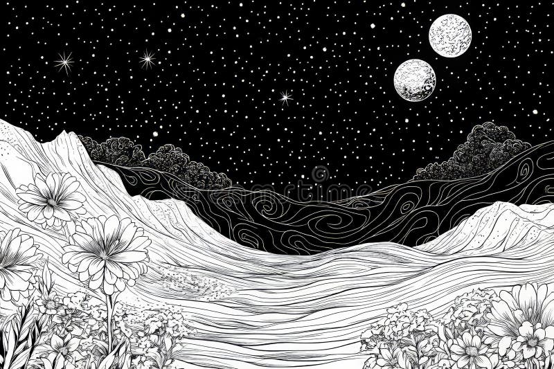 With an Attractive Background Design, this Line Art Illustration is a ...