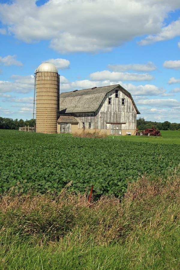 Attractive Barn and Silo in Wisconsin Stock Photo - Image of illinois ...