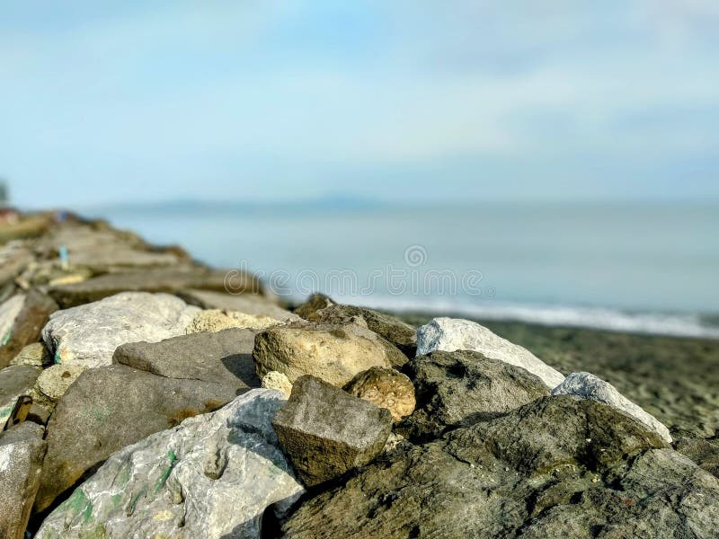 Attractive Beach Rock View in the Morning Stock Image - Image of view ...