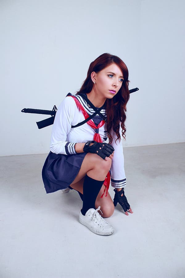 Attractive, Beautiful, Cosplay Stock Photo - Image of hairstyle, sword ...