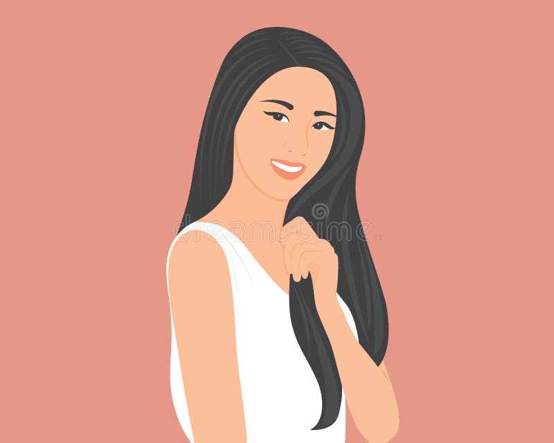 Attractive Beautiful Woman Smiling Happy With A Beautiful Life Stock