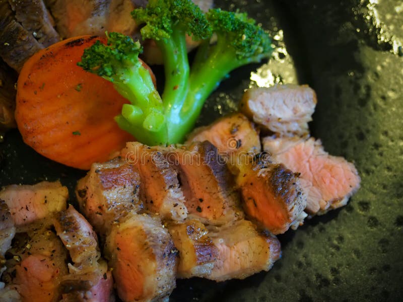 Attractive Beef Steak, Main Course during Dinner Time Stock Photo ...