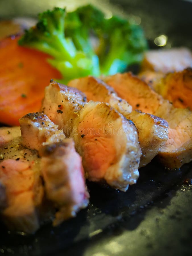 Attractive Beef Steak, Main Course during Dinner Time Stock Photo ...