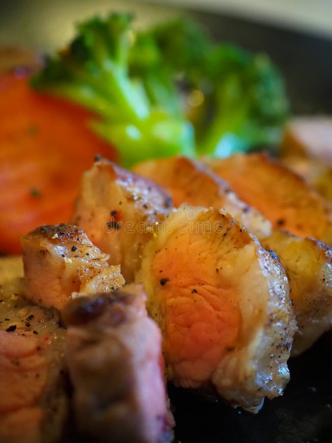 Attractive Beef Steak, Main Course during Dinner Time Stock Photo ...