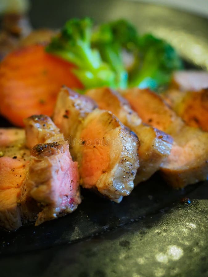 Attractive Beef Steak, Main Course during Dinner Time Stock Photo ...