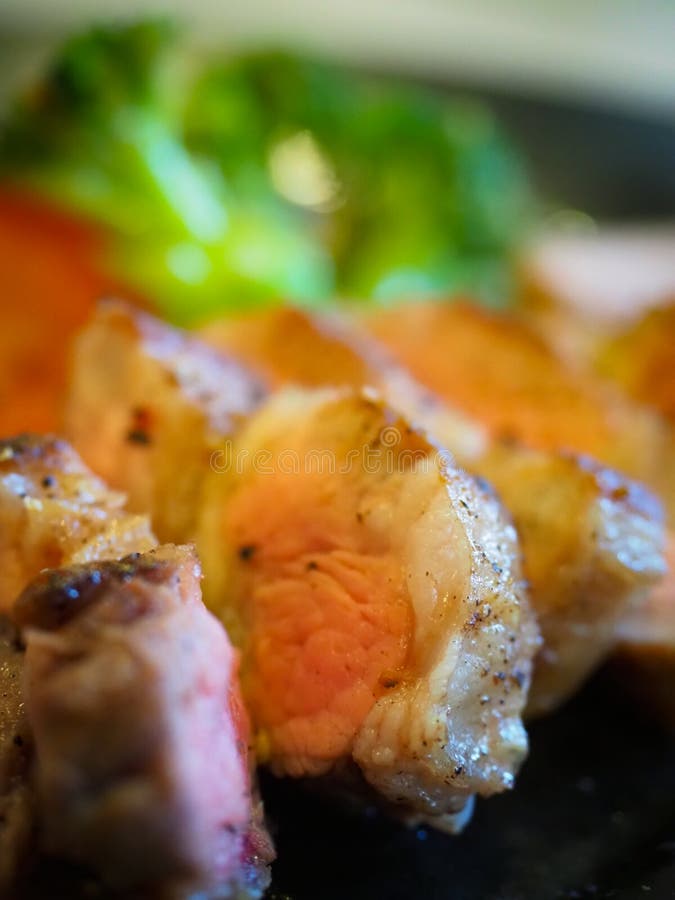 Attractive Beef Steak, Main Course during Dinner Time Stock Photo ...