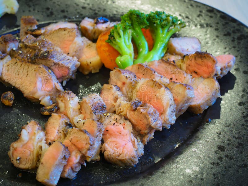 Attractive Beef Steak, Main Course during Dinner Time Stock Photo ...