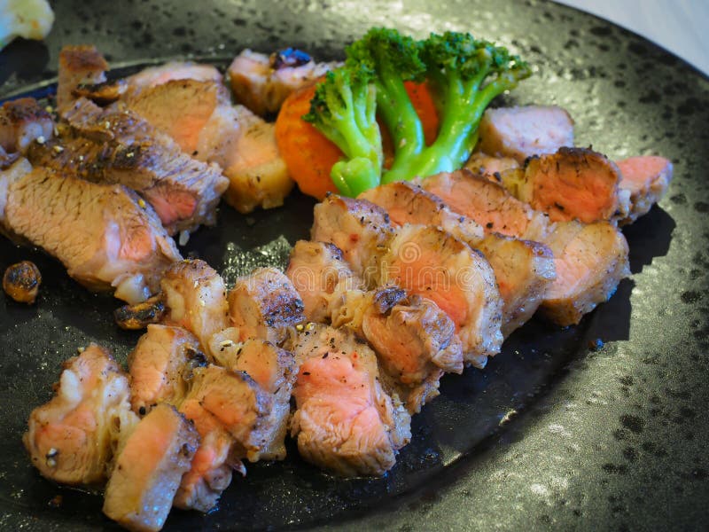 Attractive Beef Steak, Main Course during Dinner Time Stock Photo ...