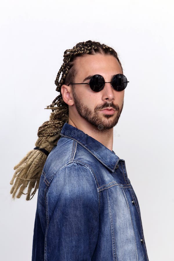 Attractive Blonde Male Model with Combination of Braids and Dreadlocks ...