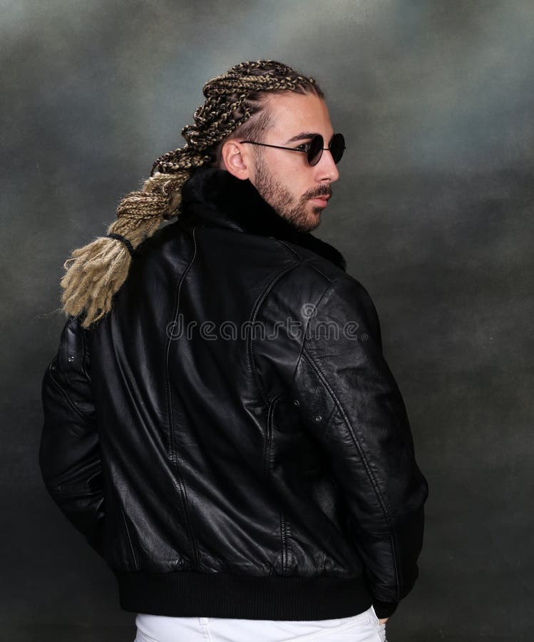 Attractive Blonde Male Model with Combination of Braids and Dreadlocks ...