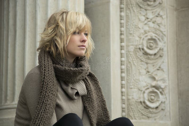 Attractive Blonde Young Woman Looking Off Camera Stock Image - Image of ...