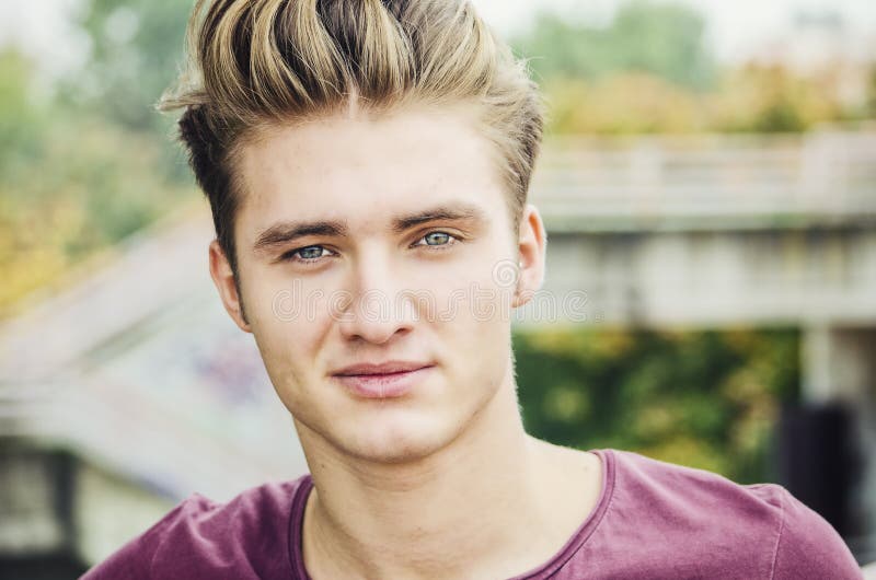 Attractive Blue Eyed, Blond Young Man Head-shot Stock Image - Image of ... Attractive Blue Eyed, Blond Young Man Head-shot Stock Image - Image of ...