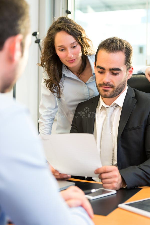 Attractive Boss Doing Interview with His Assistant Stock Image - Image ...