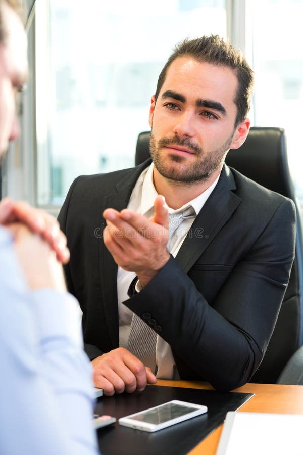 Attractive Boss Doing Interview with His Assistant Stock Image - Image ...