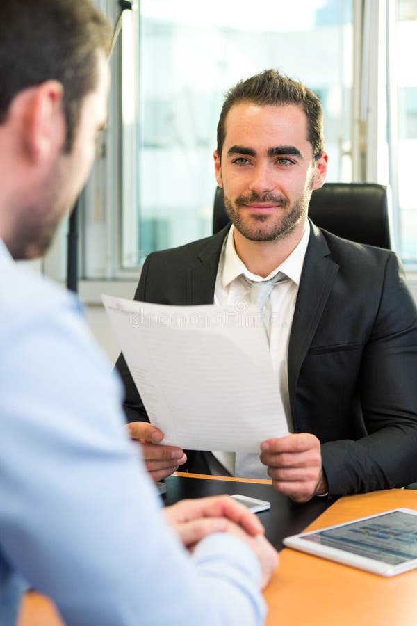 Attractive Boss Doing Interview with His Assistant Stock Image - Image ...