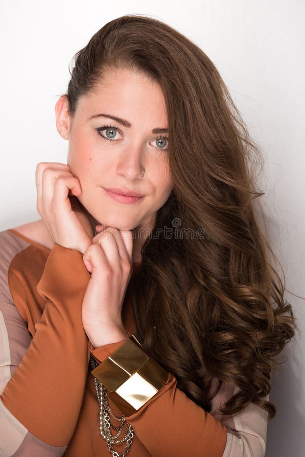 Attractive Brown Hair Model Stock Photo - Image of auburn, caucasian ...