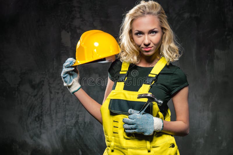 Attractive builder woman stock photo. Image of adult - 31732624