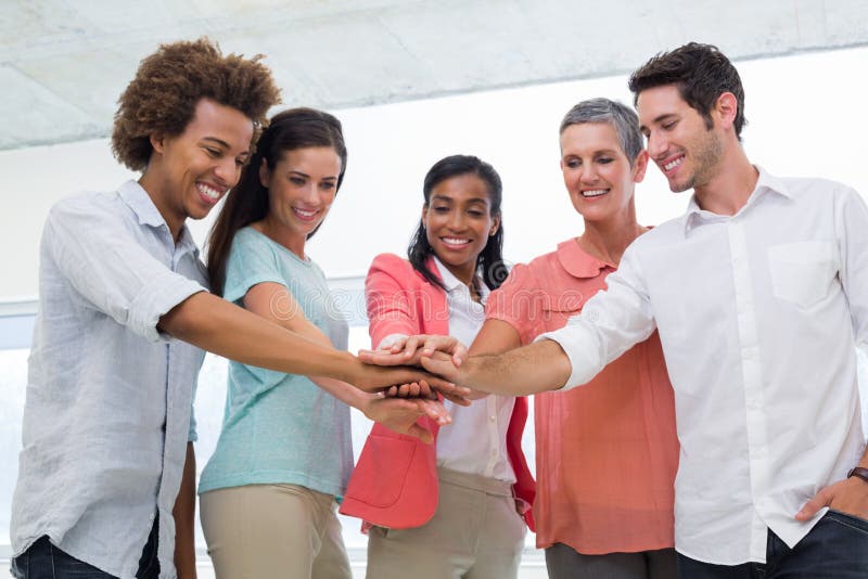 Attractive Business People Uniting at Work Stock Image - Image of ...