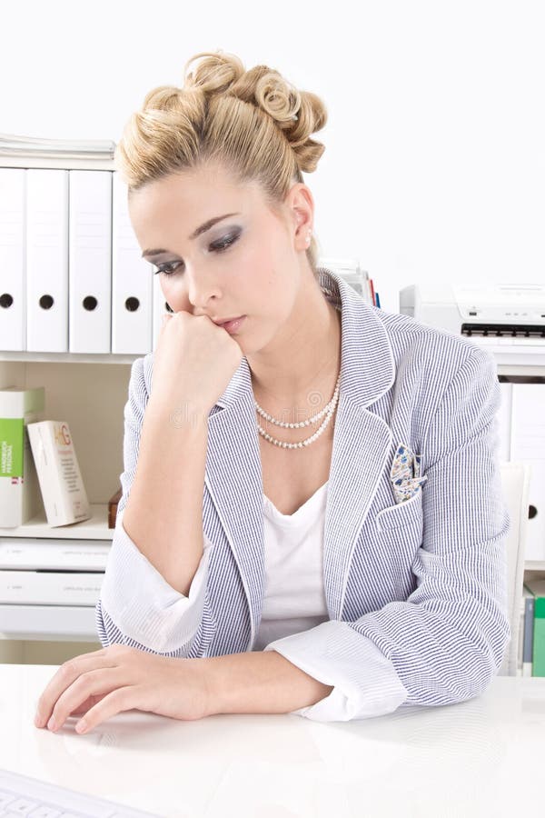 Attractive Business Woman - Boredom in Office Stock Image - Image of ...