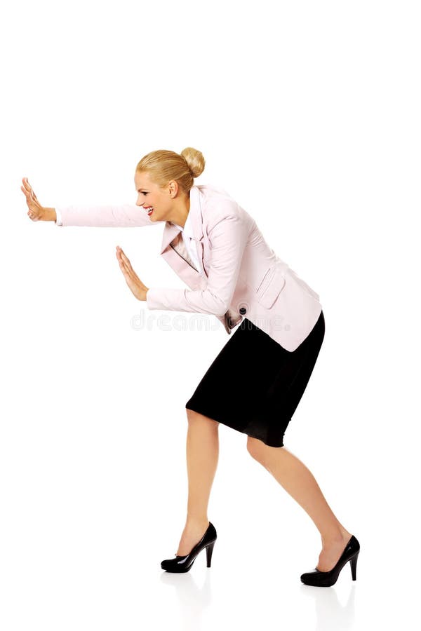 454 Business Woman Push Something Stock Photos - Free & Royalty-Free ...