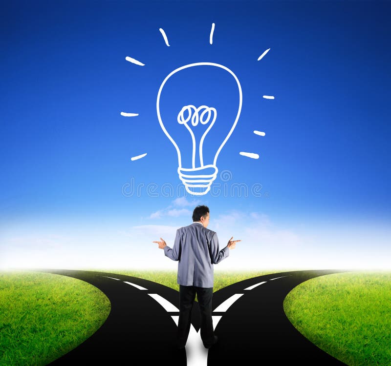 Attractive Businessman Choosing Different Way Stock Photo - Image of ...