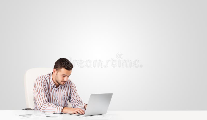 Attractive Businessman with Plain White Copy Space Stock Image - Image ...