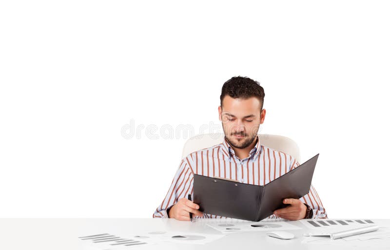 Attractive Businessman with Plain White Copy Space Stock Photo - Image ...