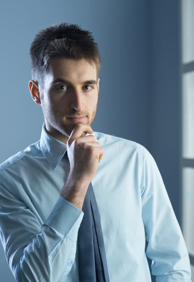 Attractive Businessman Posing Stock Photo - Image of attractive, shirt ...