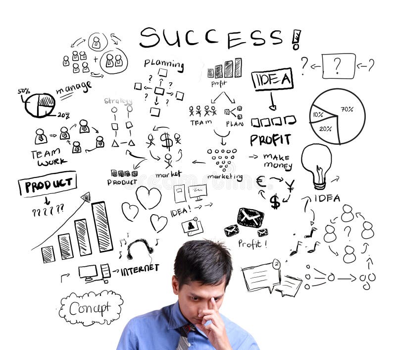 Attractive Businessman Thinking about Success Stock Photo - Image of ...