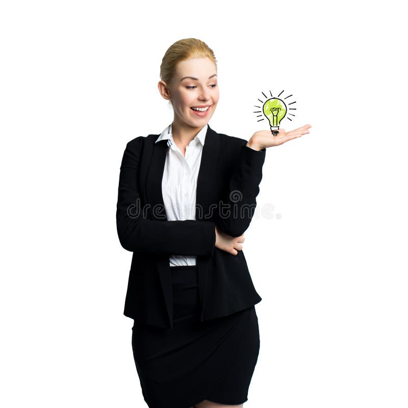 Attractive Businesswoman Having an Idea Stock Photo - Image of office ...