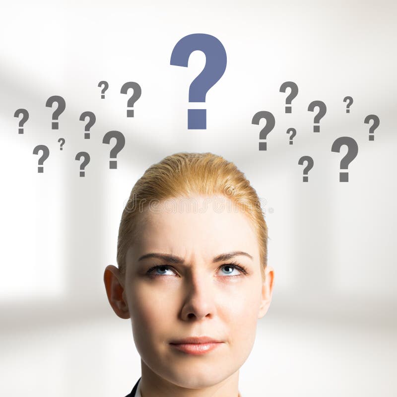 Attractive Businesswoman Thinking about a Problem Stock Image - Image ...