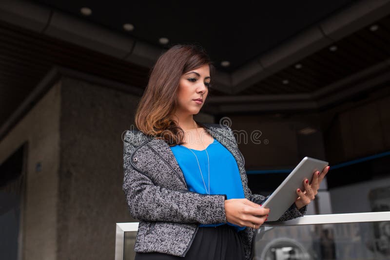 Attractive Businesswoman Using a Tablet Computer Stock Image - Image of ...