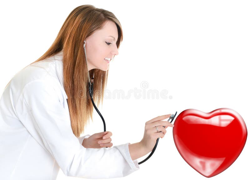 Attractive Cardiologist Listening Heartbeat Stock Photo - Image of ...