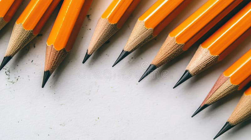 An Attractive Collection of Sharpened Yellow Pencils is Arranged Very ...