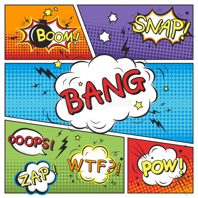 Attractive Comic Sound Effect Set Stock Illustration - Illustration of ...