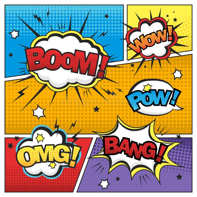 Attractive Comic Sound Effect Set Stock Illustration - Illustration of ...