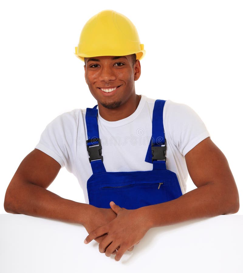 Attractive Construction Worker Stock Image - Image of black, handsome ...