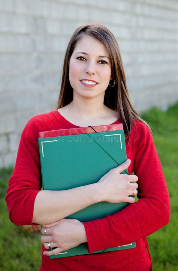 Cool College Girl with a Funny Smile Stock Image - Image of isolated ...