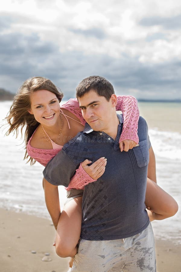 Attractive Couple at the Sea Stock Image - Image of emotional, flirt ...