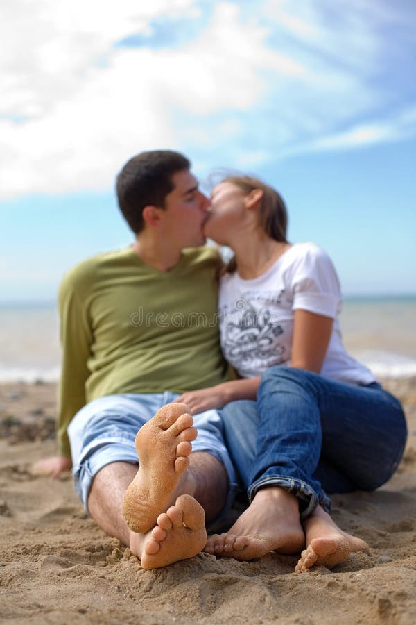 Attractive Couple at the Sea Stock Photo - Image of happy, emotional ...