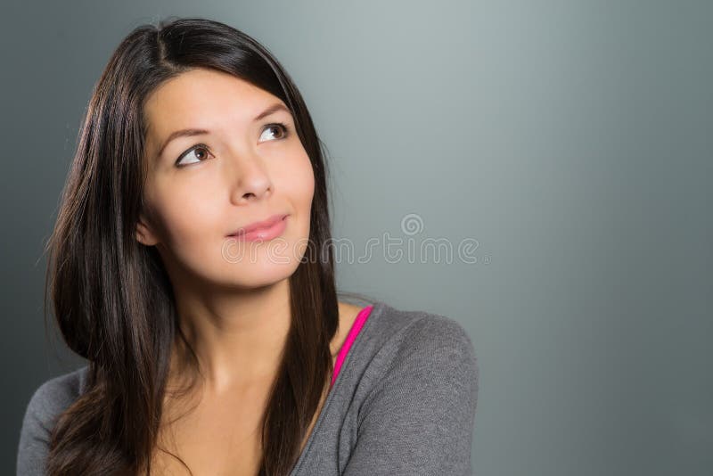 Attractive Creative Woman Using Her Imagination Stock Image - Image of ...