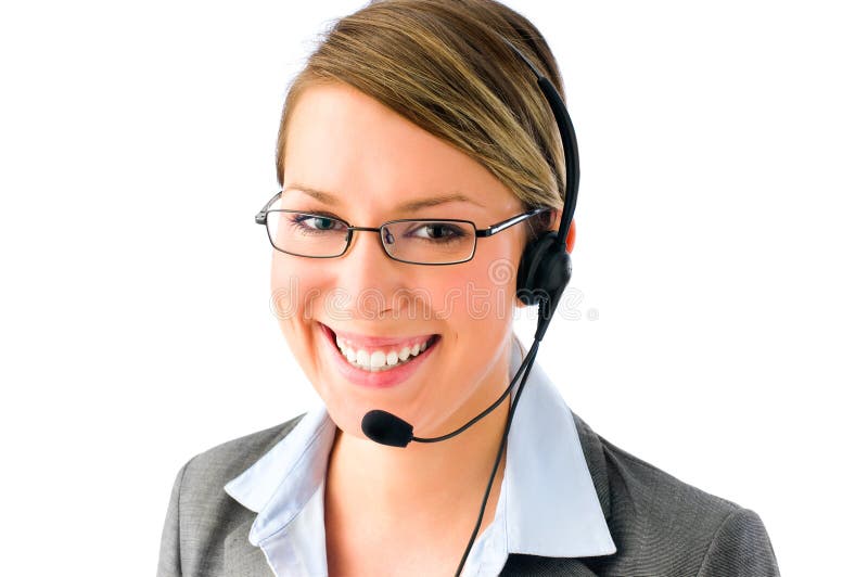 Customer Service Agent Shouting Phone White Background Stock Photo ...