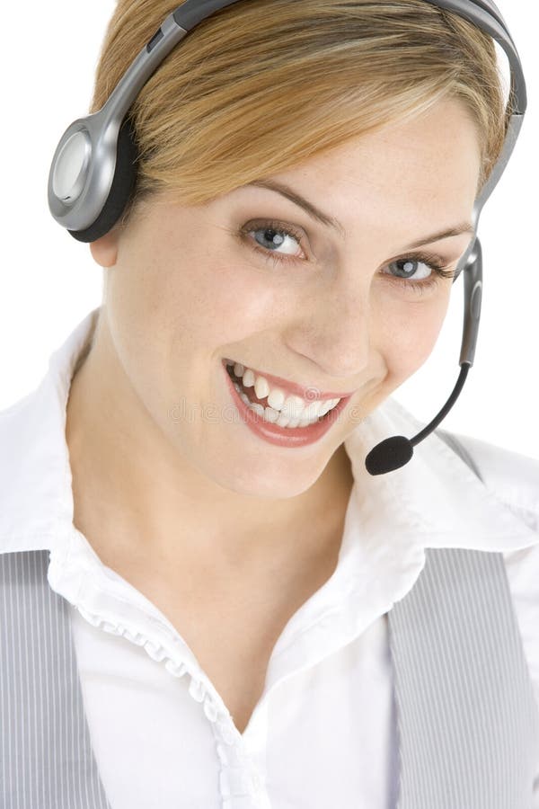 Beautiful Smiling Customer Service or Sales Representative Stock Photo ...