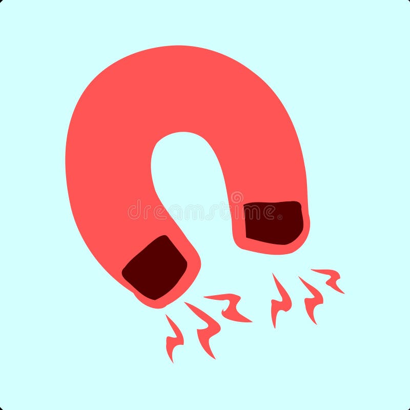 Cute Magnet Cartoon on White Background Stock Illustration ...