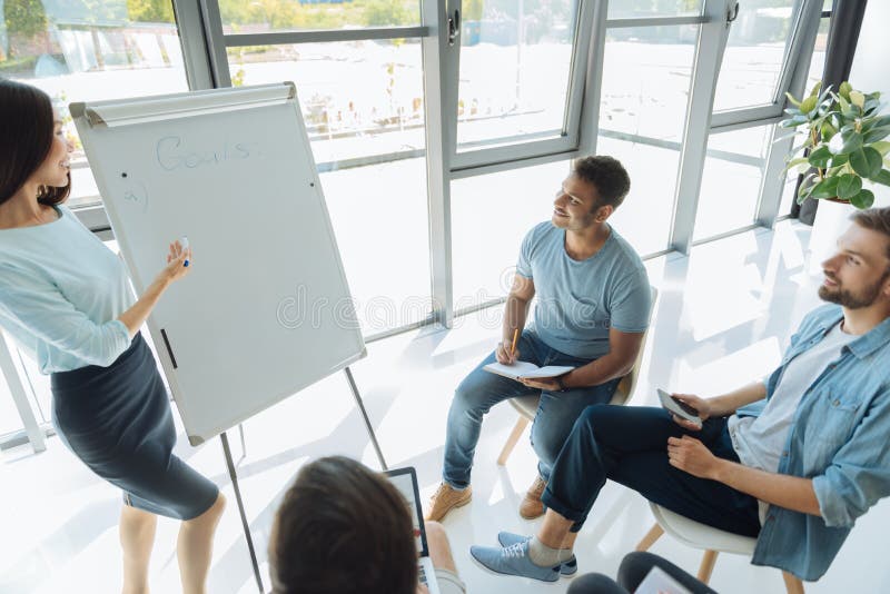 Attractive Delighted Men Visiting a Business Seminar Stock Image ...