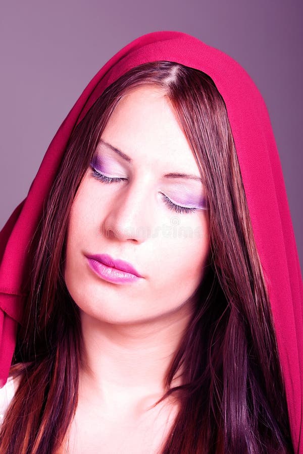 Attractive Fashion Model with Eyes Closed Stock Photo - Image of ...