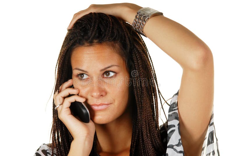 Attractive Female Making a Phone Call Stock Image - Image of skin ...