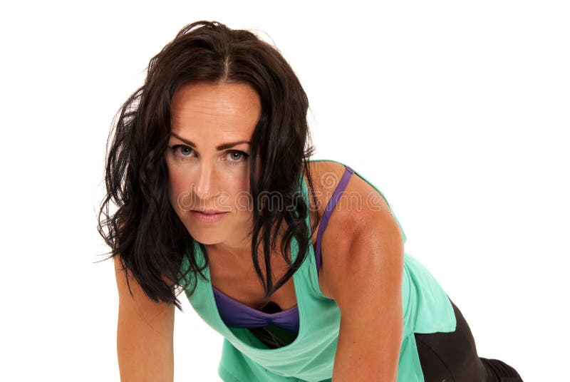 Attractive Female Model Leaning Forward during Workout Stock Image ...